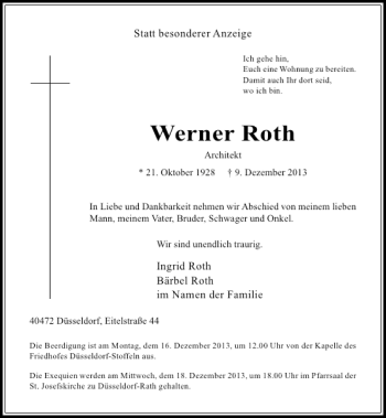Alle Traueranzeigen für Werner Roth | trauer.rp-online.de