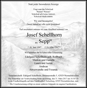 Alle Traueranzeigen für Josef Schellhorn | trauer.rp-online.de