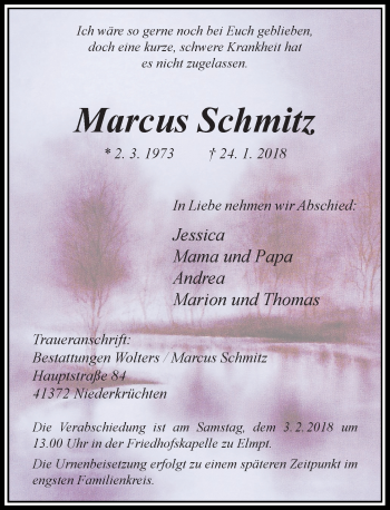 Alle Traueranzeigen für Marcus Schmitz | trauer.rp-online.de