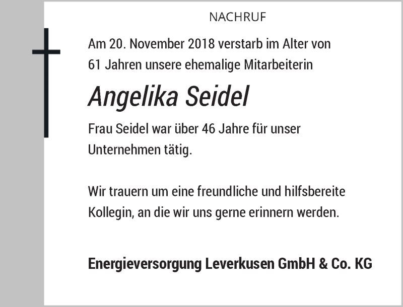 Alle Traueranzeigen für Angelika Seidel | trauer.rp-online.de