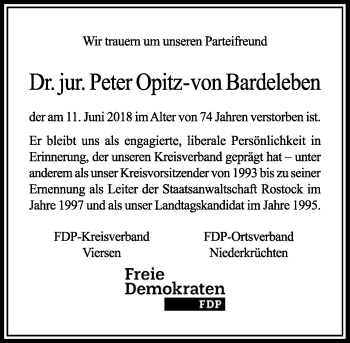 Alle Traueranzeigen für Peter Opitz-von Bardeleben | trauer.rp-online.de